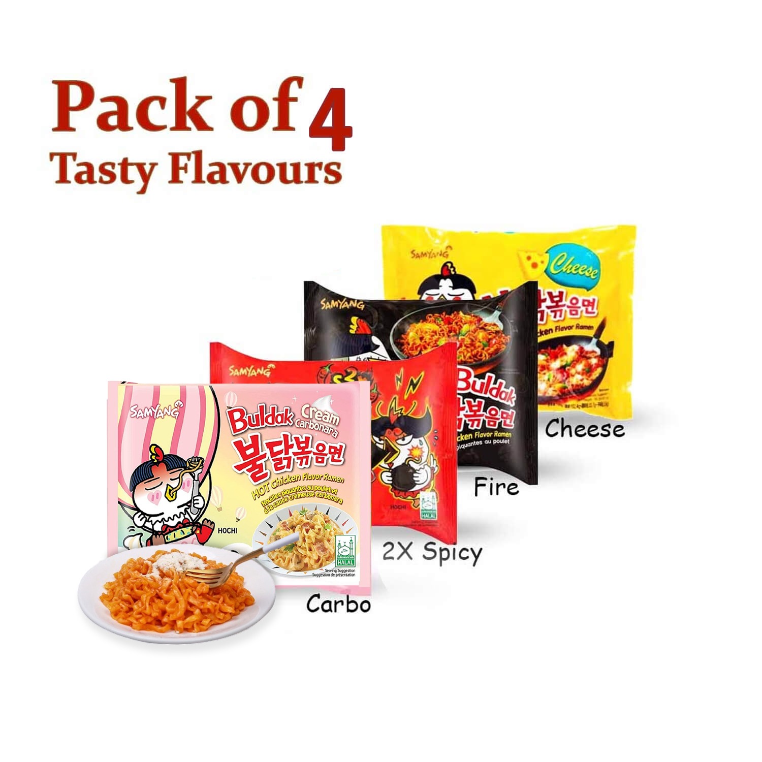 Korikart-Samyang Ramen Pack of 4 Gourmet Noodles