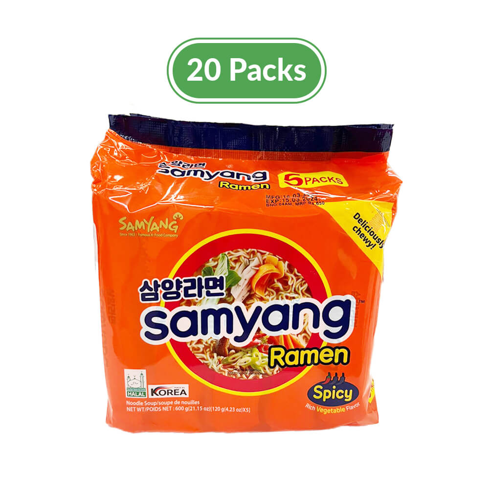 Korikart-Samyang Ramen Spicy Rich Vegetable Flavor Noodles(Pack of 20)