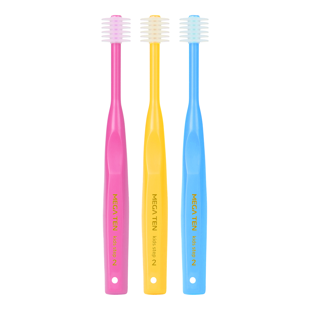 Korikart-MEGA TEN Kids Manual Toothbrush Step 2_3P (25m-4y)
